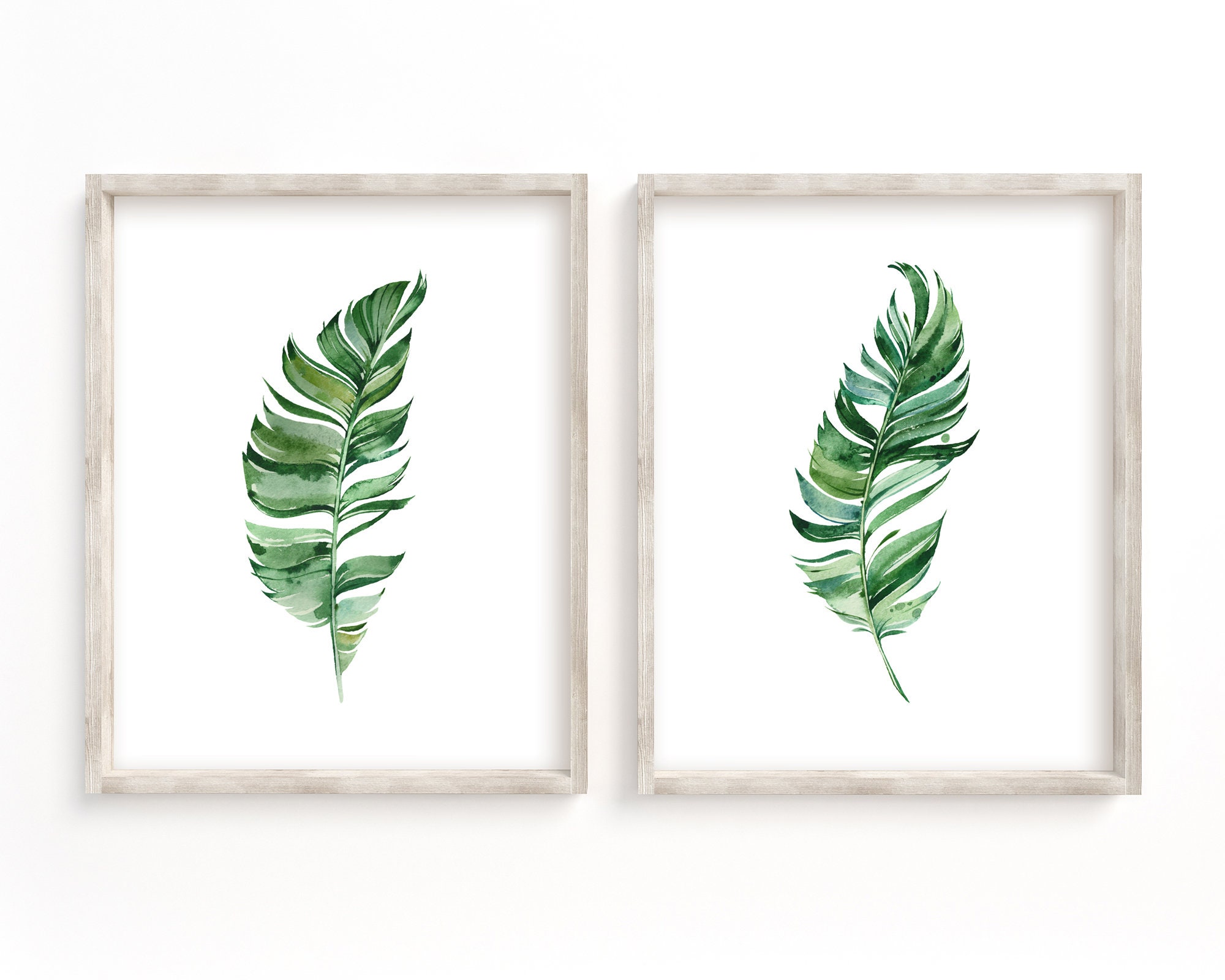 Botanical Print Set of 2 Boho Printable Wall Art Watercolor | Etsy
