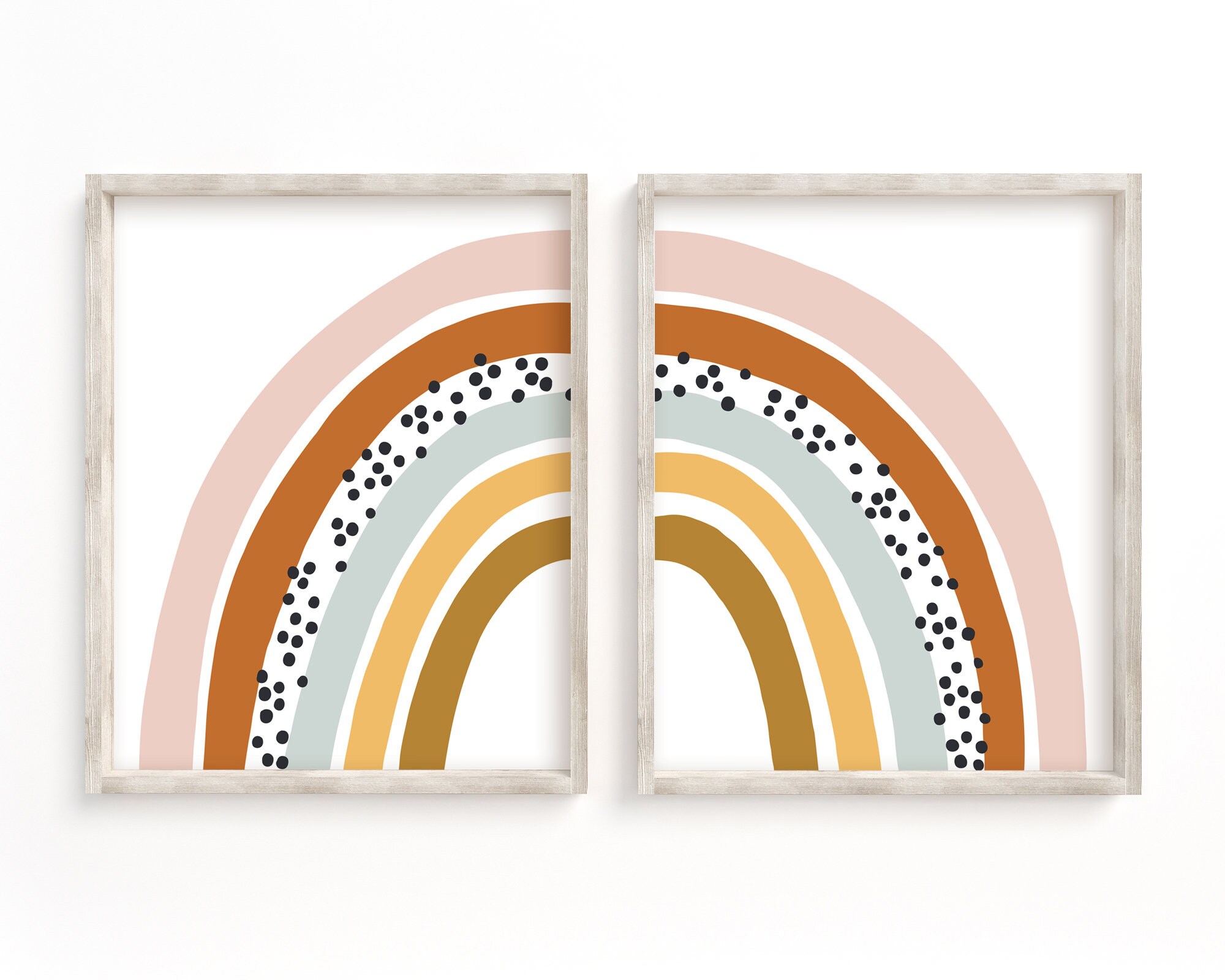 Boho Rainbow Wall Art Set of 2 Prints Printable Wall Art | Etsy