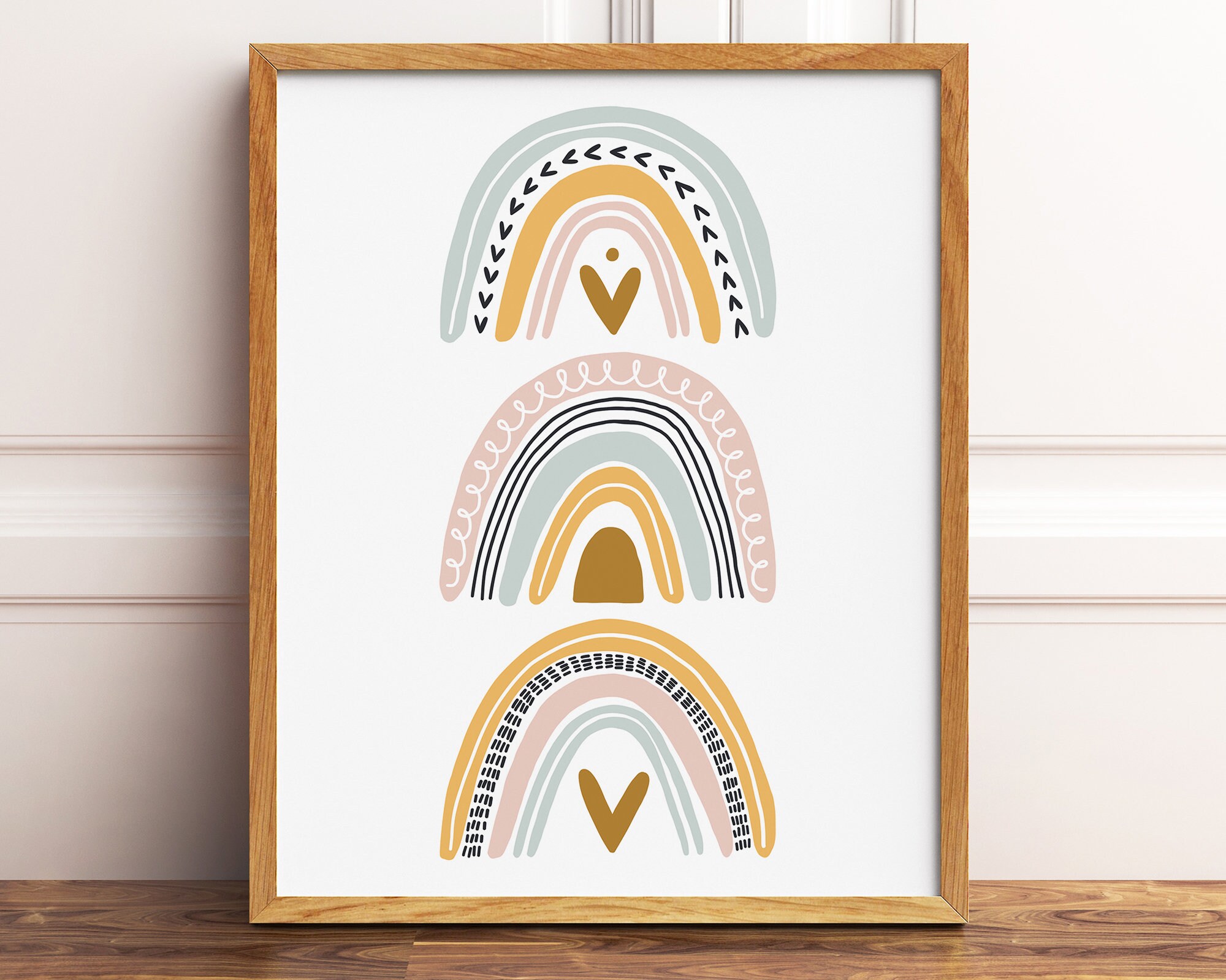 Pastel Rainbow Wall Art Boho Rainbow Printable Art Gender | Etsy