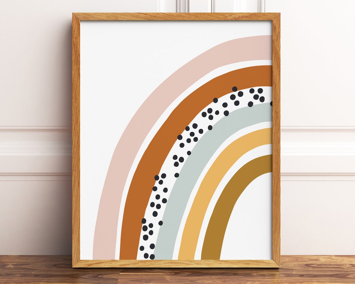 Boho Rainbow Wall Art Set of 2 Prints Printable Wall Art | Etsy