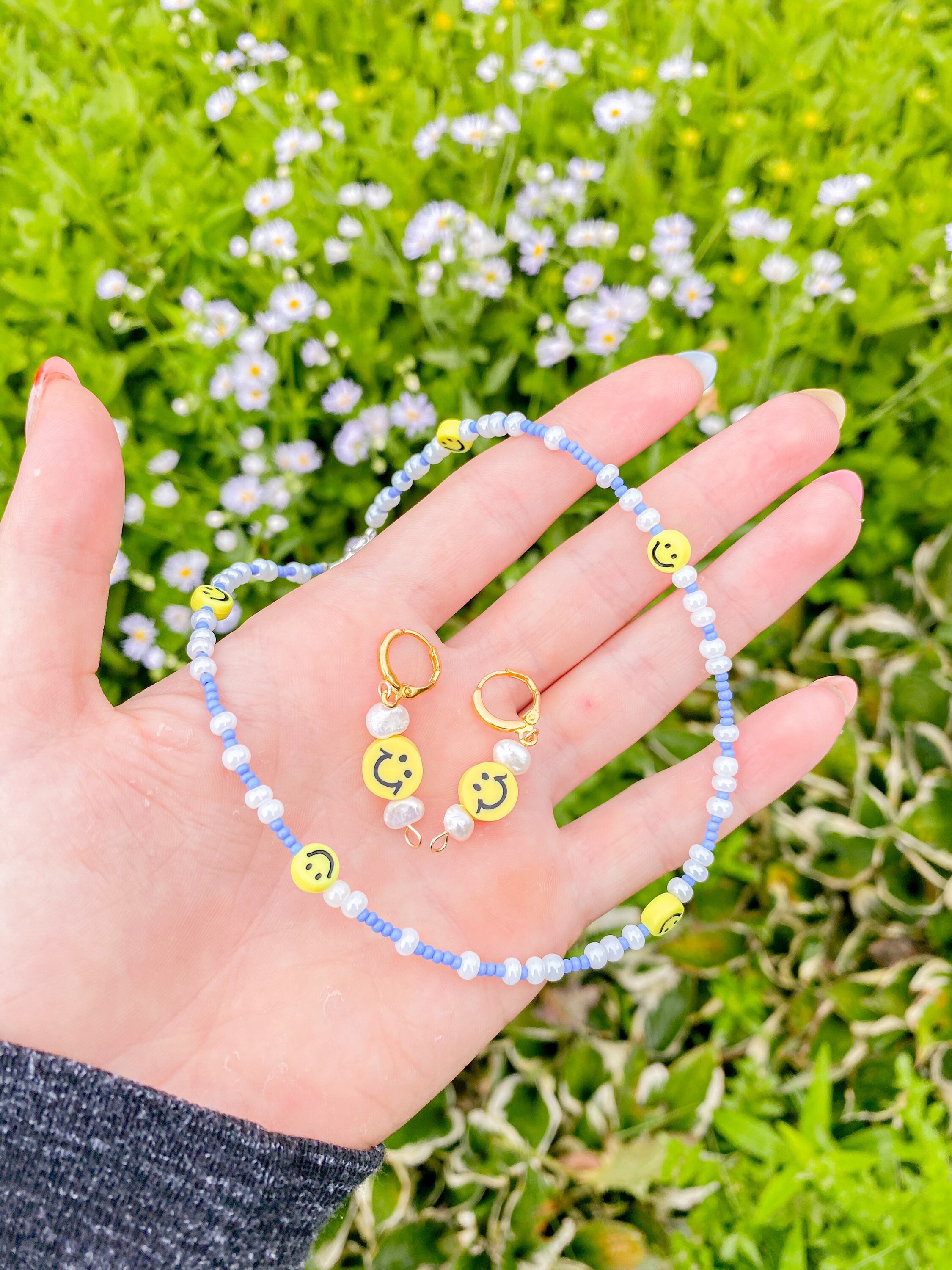 Smile Face Jewelry Earrings Necklace Preppy Dainty - Etsy