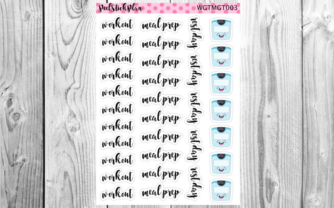 Gym Stickers Scale Stickers Rest Day Stickers Gym Theme - Etsy