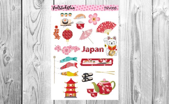 Japanese Stickers Asian Stickers Japanese Theme Cat | Etsy