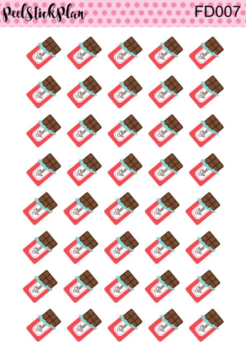 Chocolate Stickers Candy Bar Stickers Mini Food Stickers - Etsy