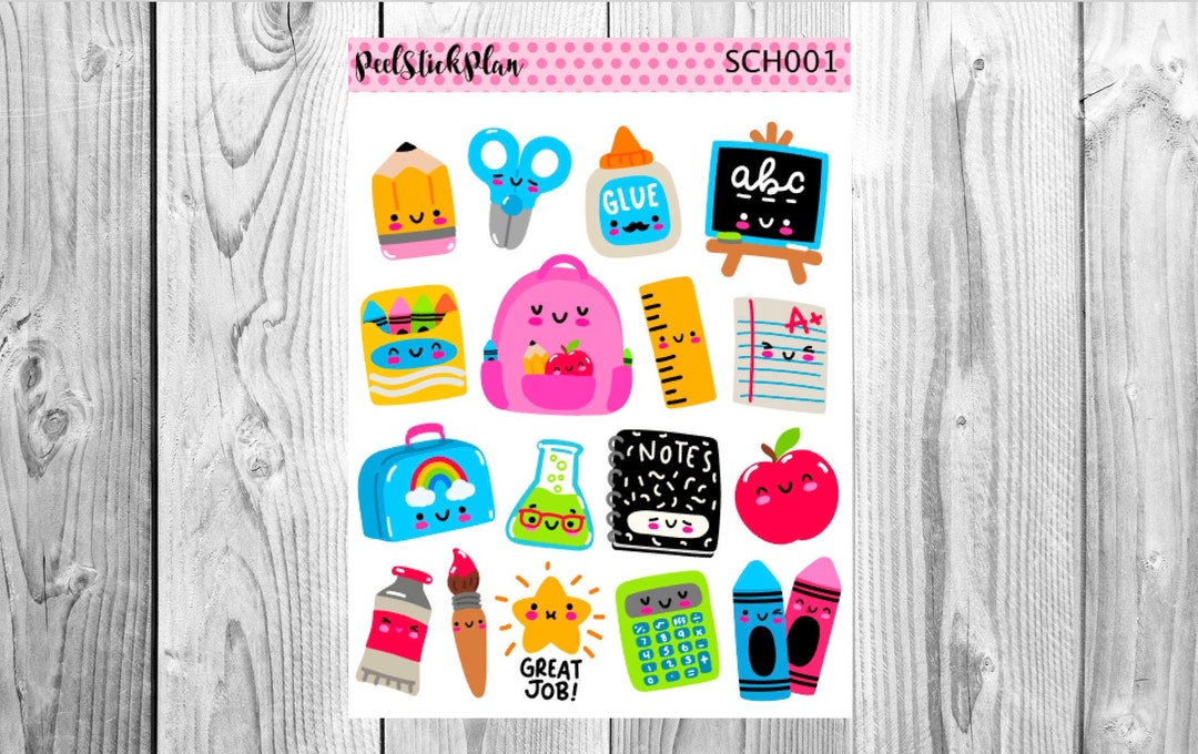 School Stickers Kawaii School Kawaii Stickers Planner - Etsy