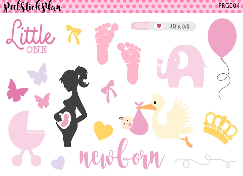 Baby Girl Stickers Newborn Stickers Pregnancy Stickers Baby - Etsy