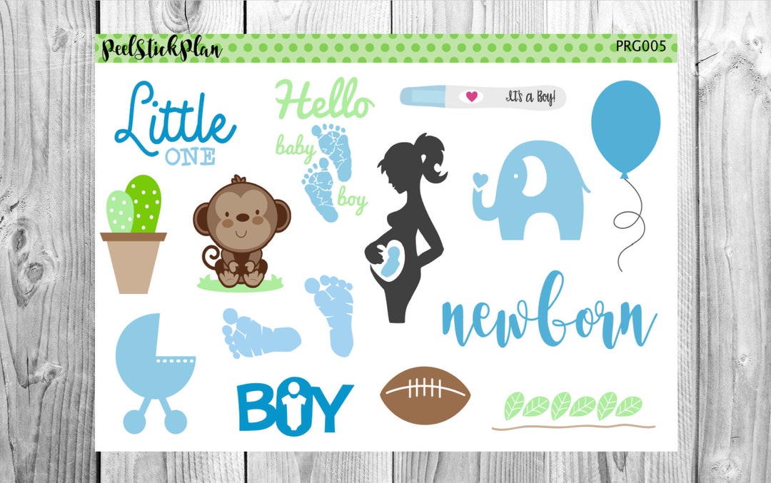 Baby Boy Stickers Newborn Stickers Pregnancy Stickers Baby - Etsy