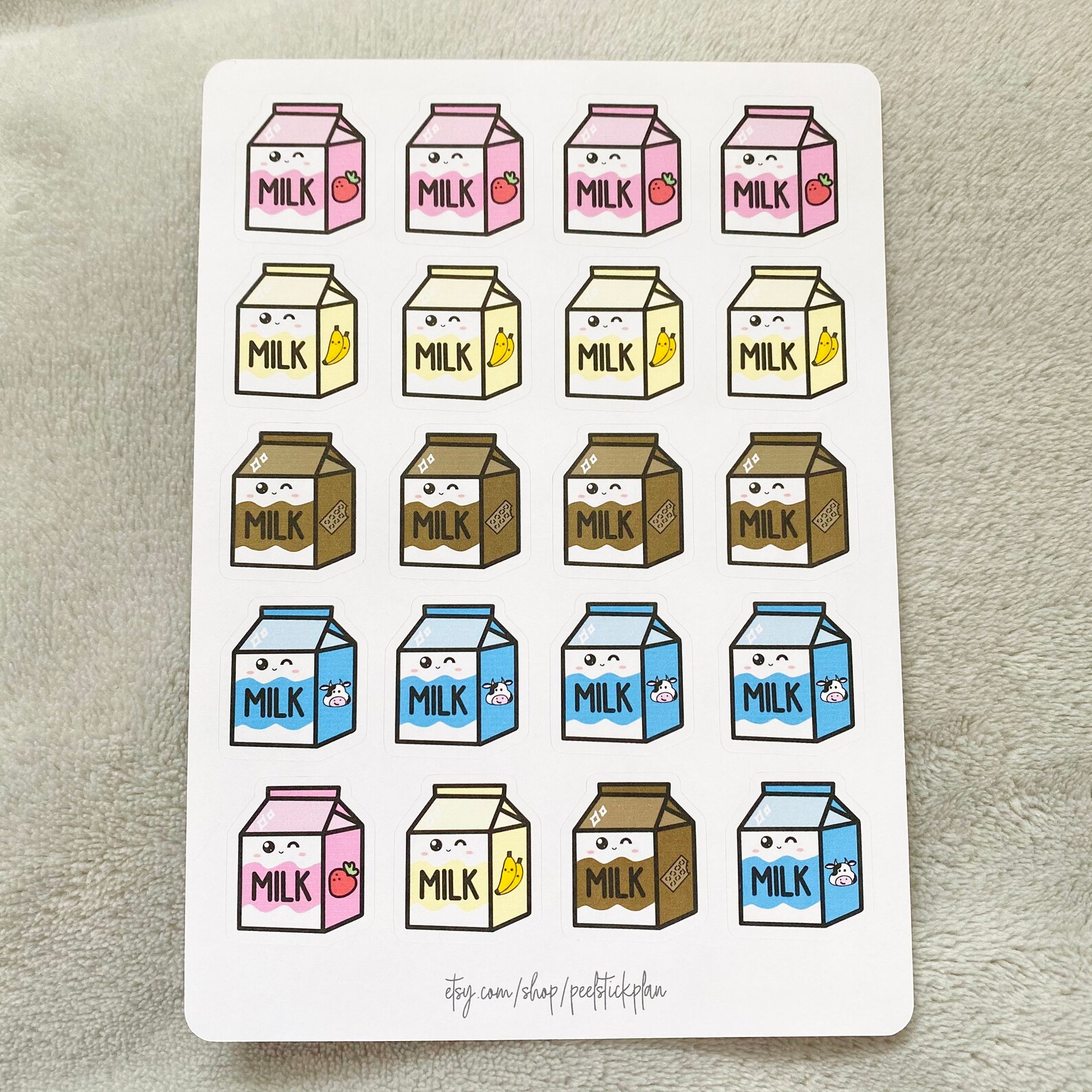 Kawaii Milk Sticker Milk Stickers Strawberry Milk Banana - Etsy