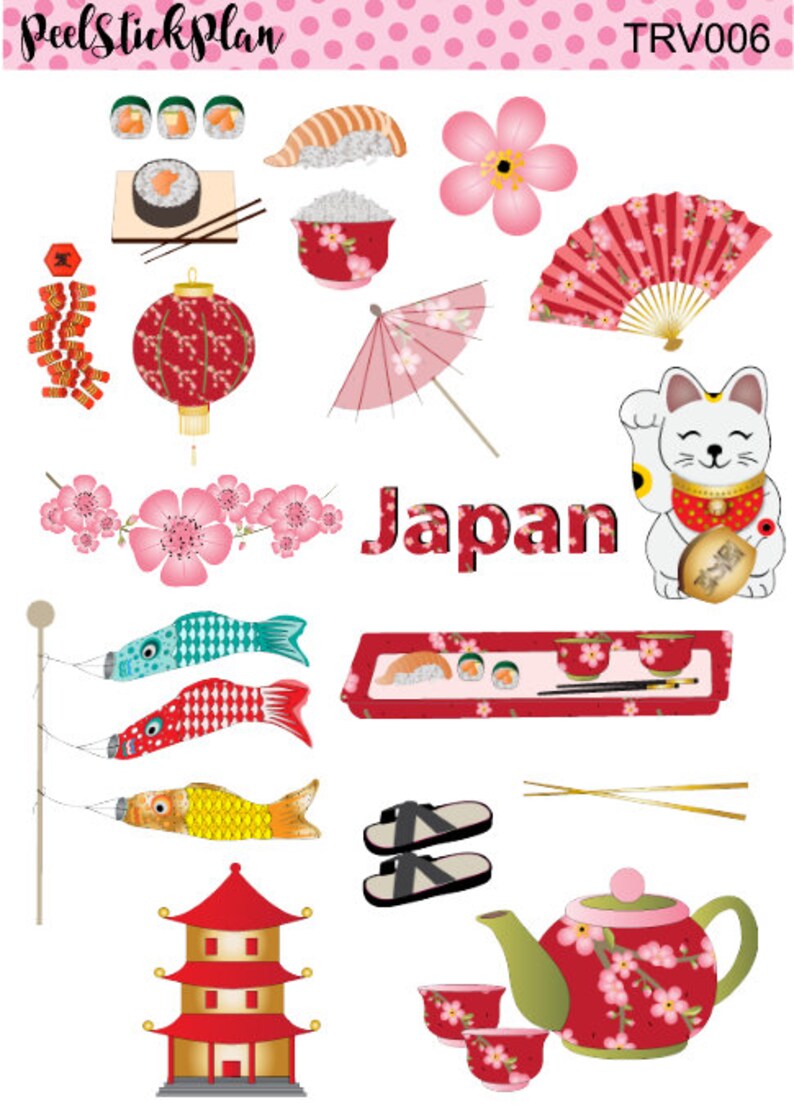 Japanese Stickers Asian Stickers Japanese Theme Cat - Etsy