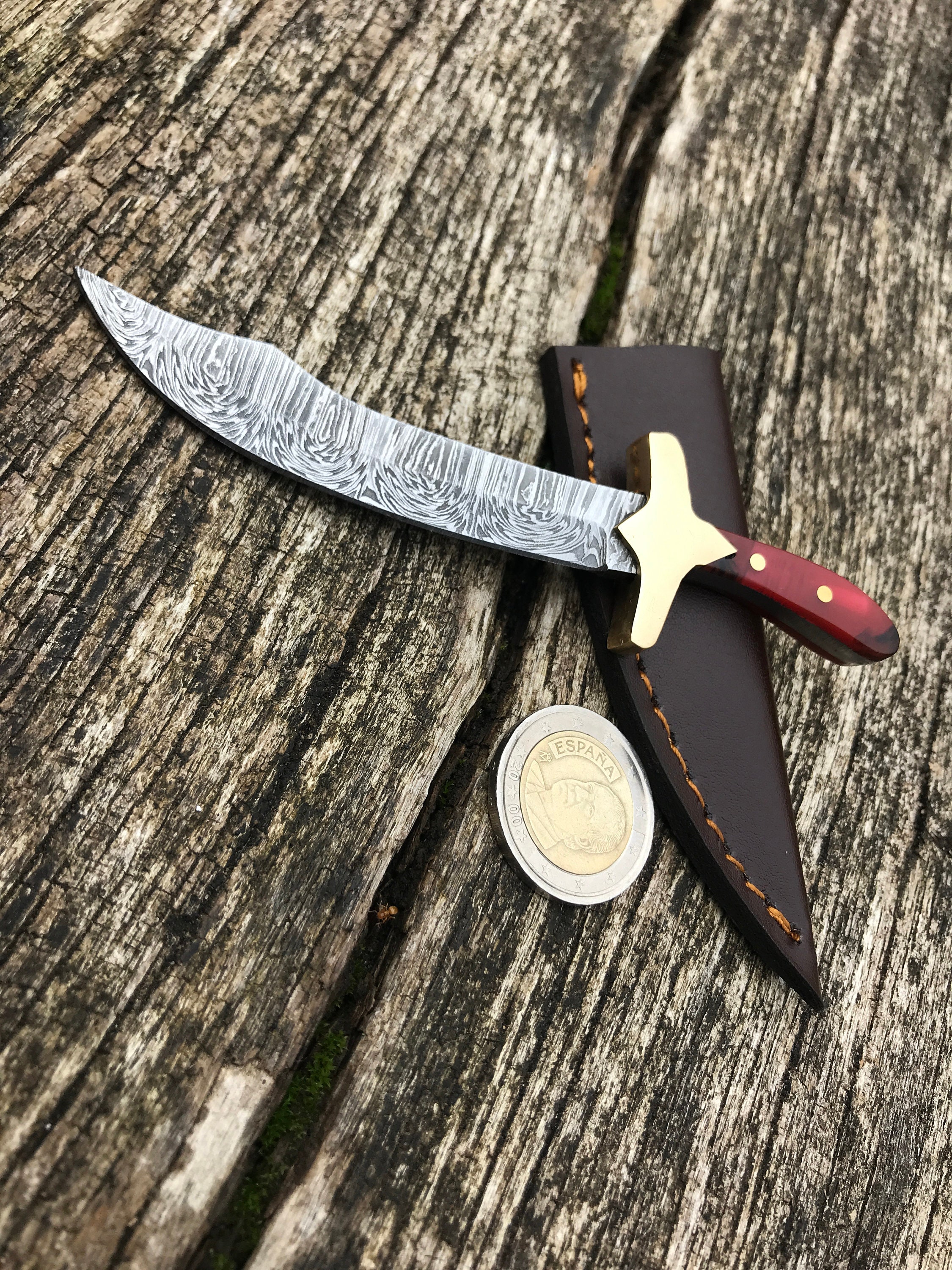 Handmade Miniature Sword Pocket Knife , Damascus Steel 3.0 Blade ...