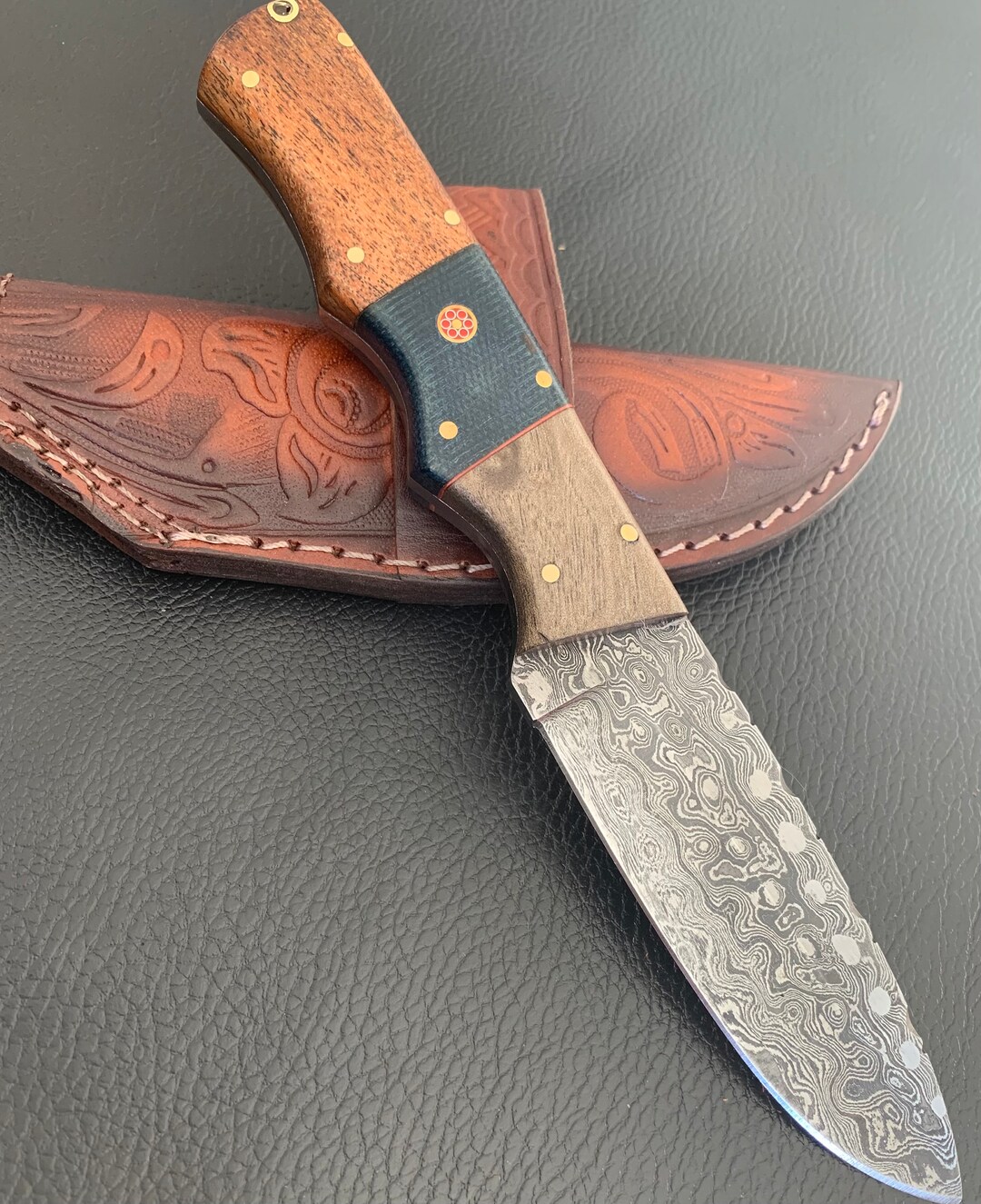 Beautiful Handmade Kitchen Knife , Damascus Steel 4.0" Blade,rosewood ...