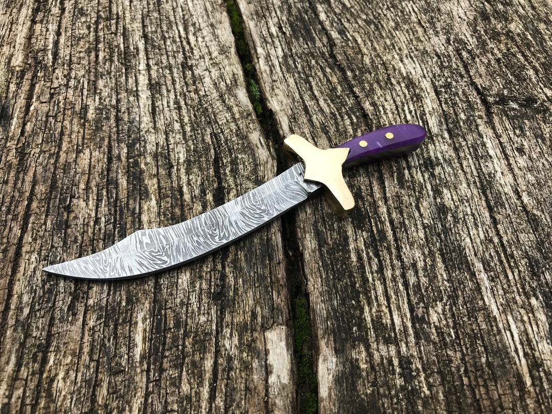 Handmade Miniature Sword Pocket Knife , Damascus Steel 3.0" Blade ...