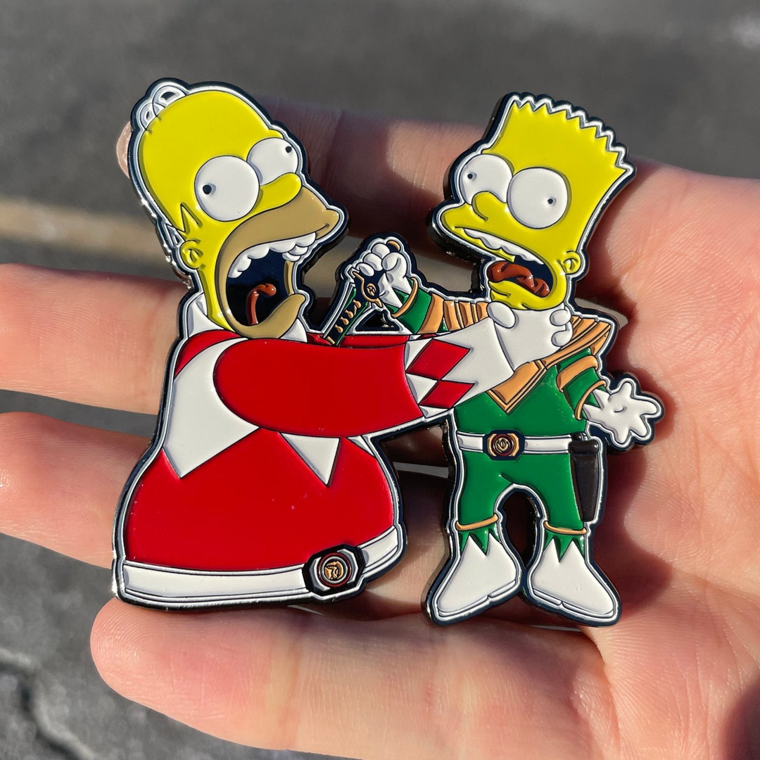 Red Ranger Homer VS Green Ranger Bart - Etsy