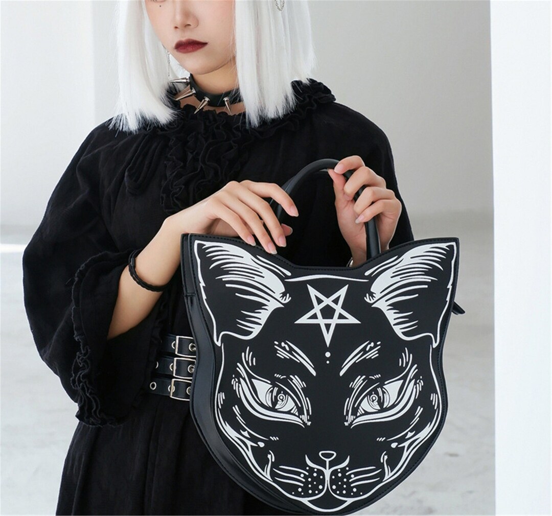 Harajuku Dark Cat Shape Bag Gothic Cat Shoulder Bag Unique - Etsy