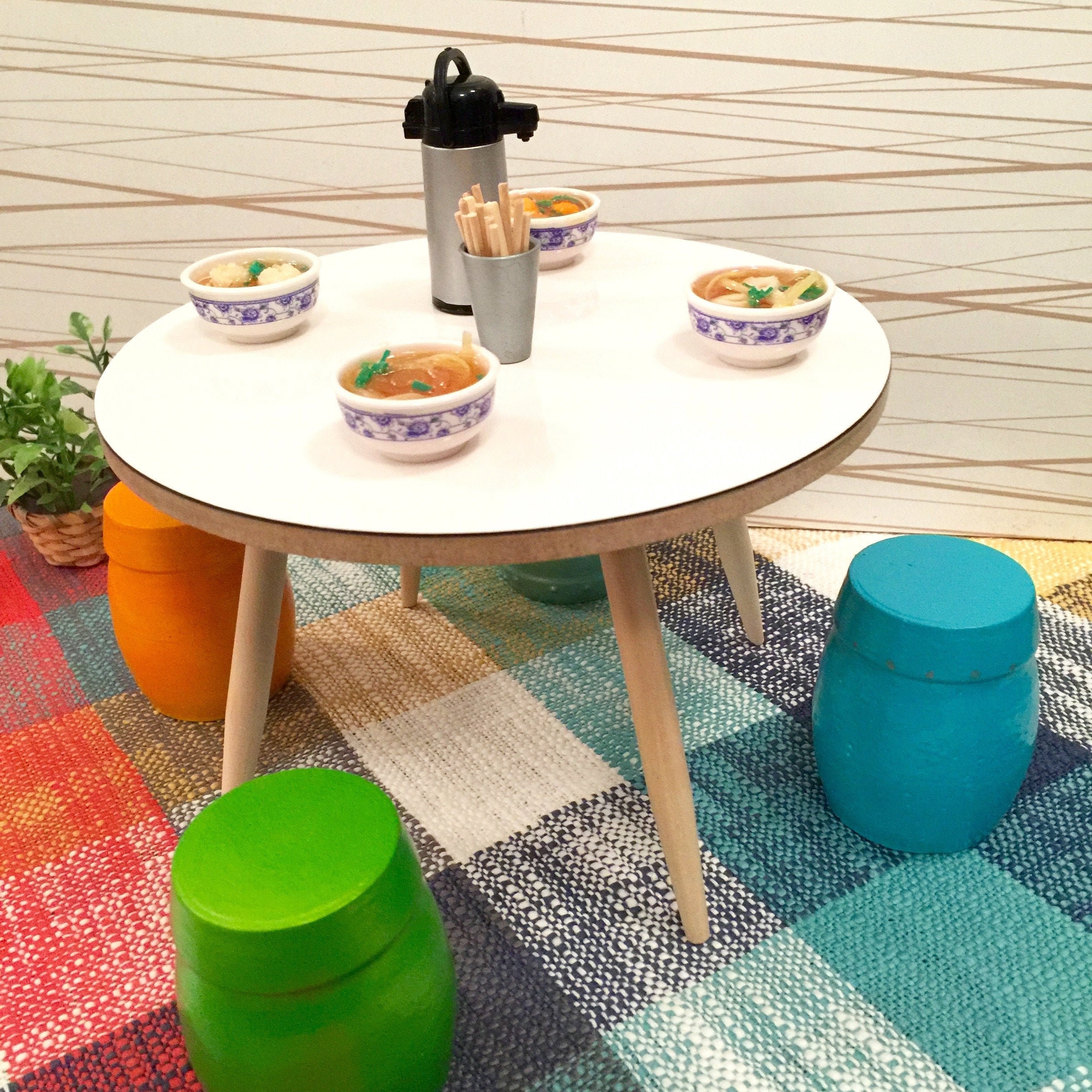 1/6 Schaal Ronde TAFEL alleen Mid Century Modern Mini voor | Etsy