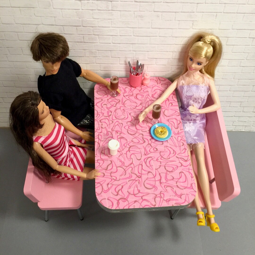 1/6 Scale Booth-style Retro Pieces: Buy Pink Laminate TABLE Only, 2 ...