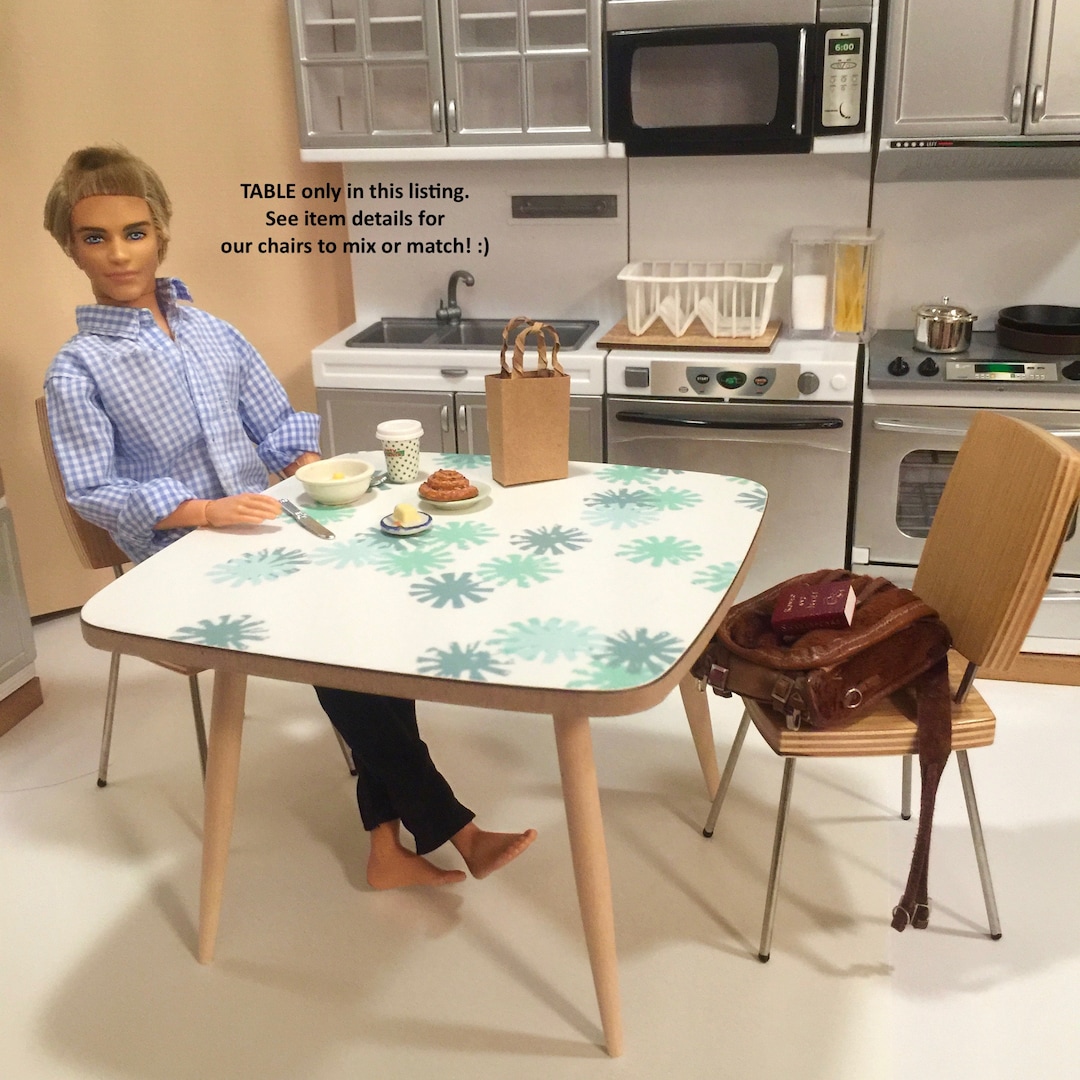 1/6 Scale Square Dining TABLE only, Mid Century Modern Mini for Action ...
