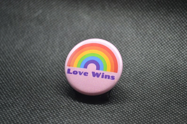 Love Wins Pride Button Rainbow Button Queer Pride Button - Etsy