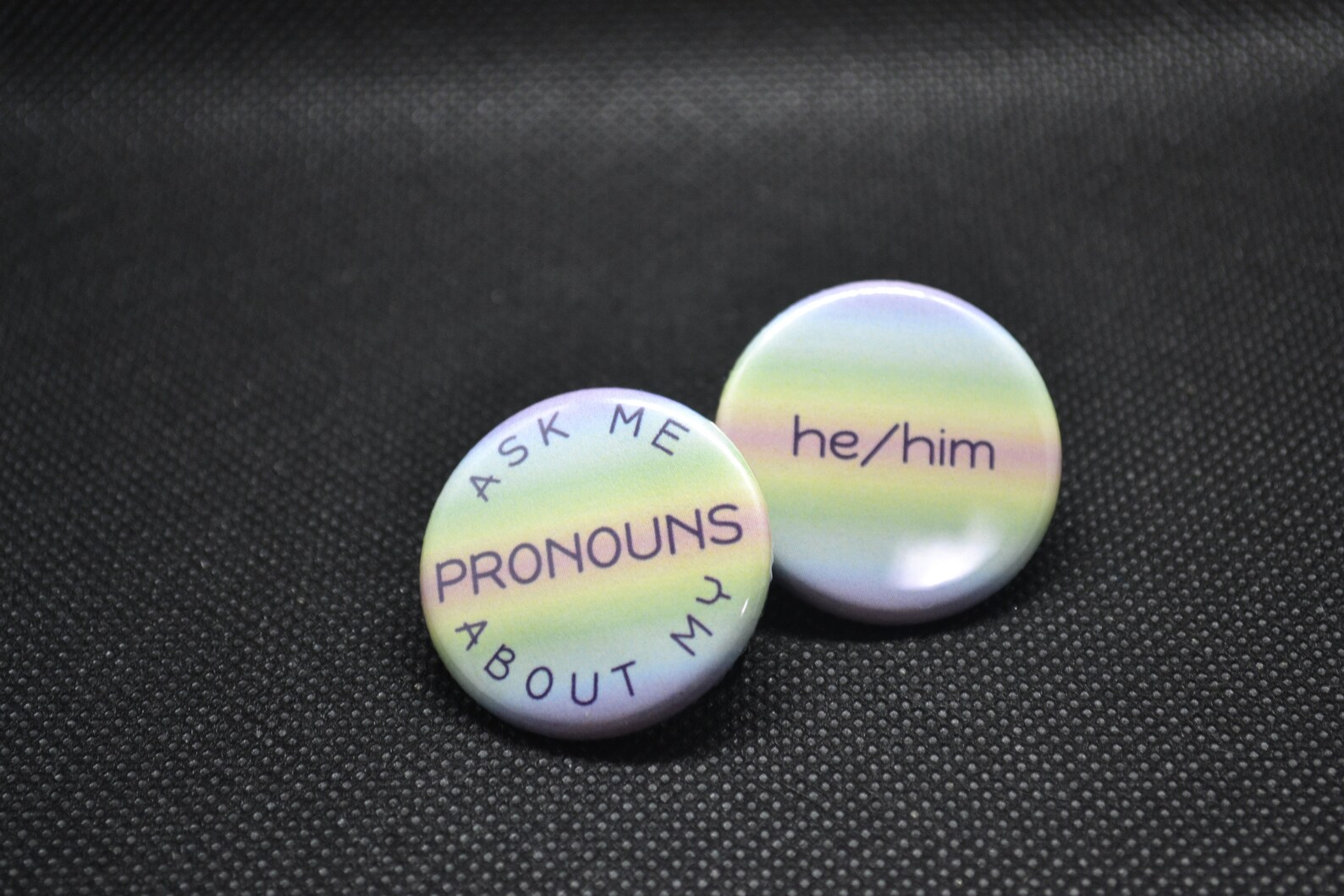 Gender pronoun buttons gender pronoun pins gay pride | Etsy