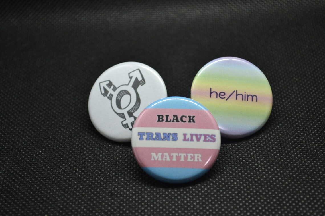 Black Trans Button Black Trans Lives Matter Pin Transgender | Etsy