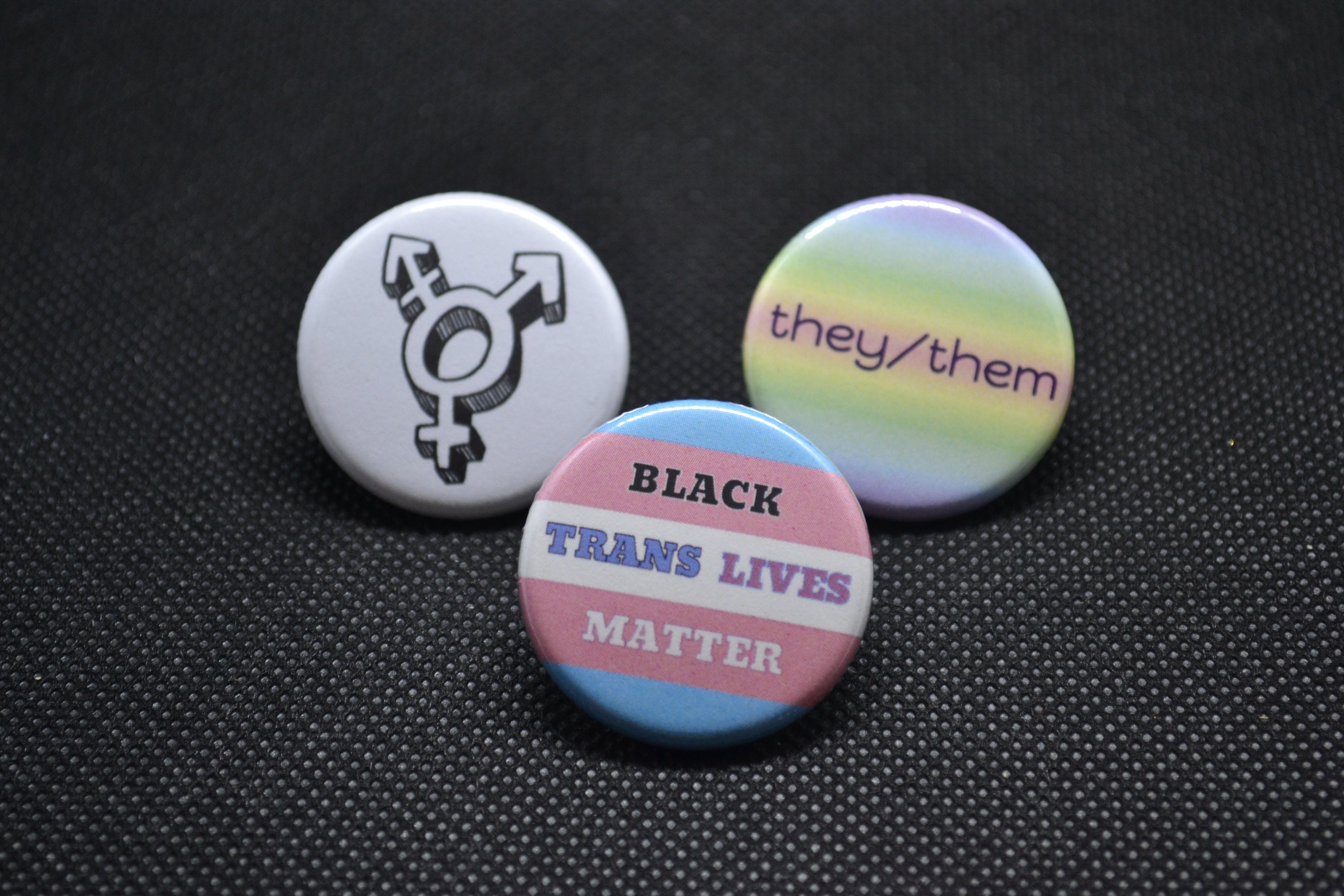 Black Trans Button Black Trans Lives Matter Pin Transgender | Etsy