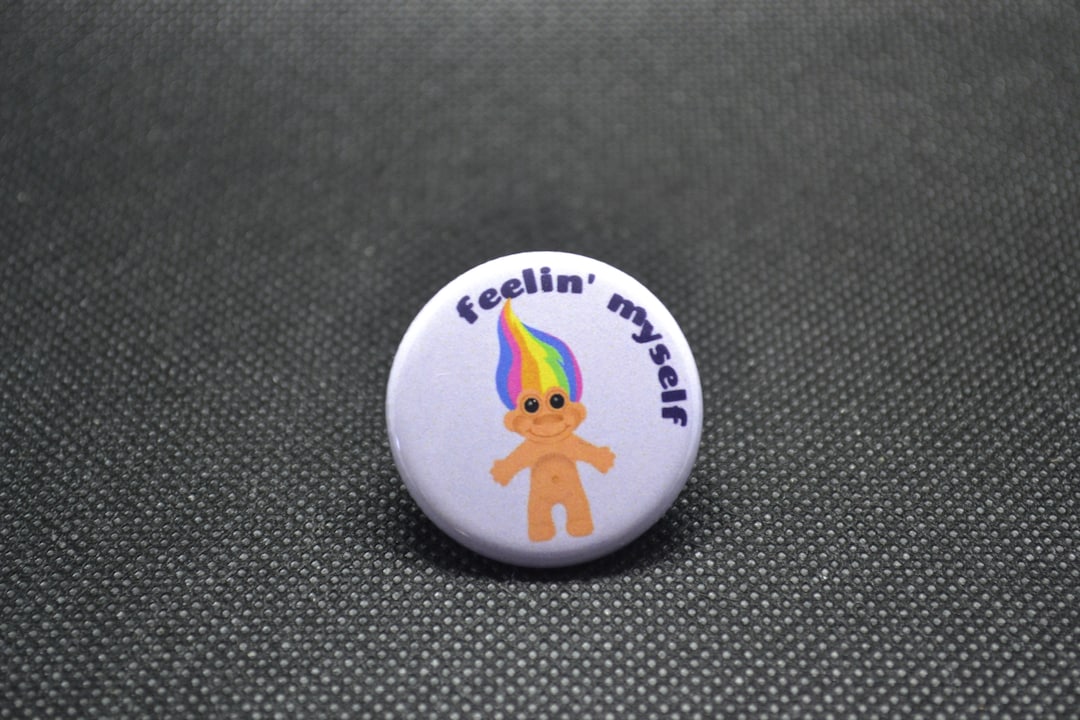 90s Troll Button, Wishing Troll Button, Troll Doll Button, Feelin ...