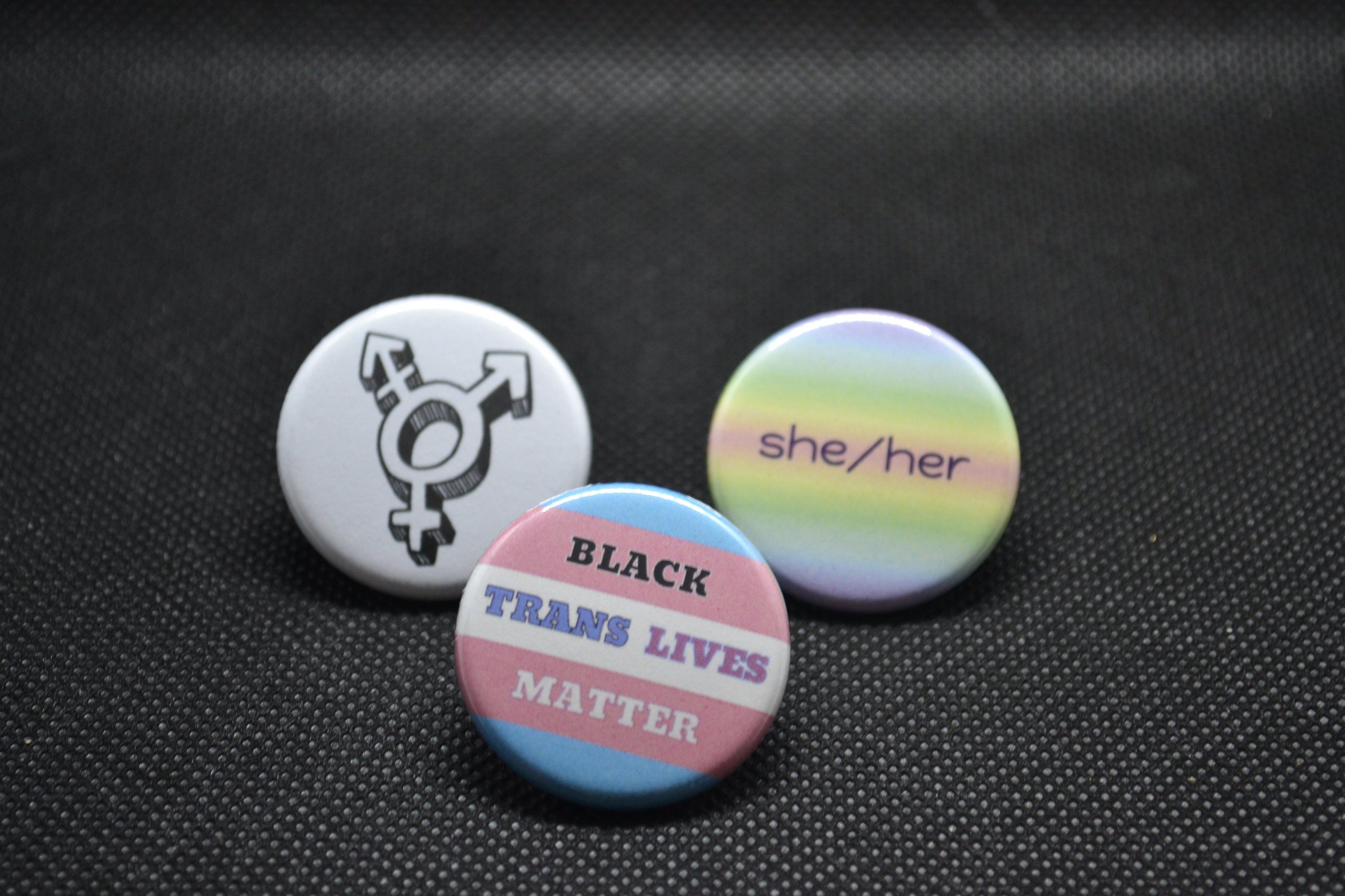 Black Trans Button Black Trans Lives Matter Pin Transgender | Etsy
