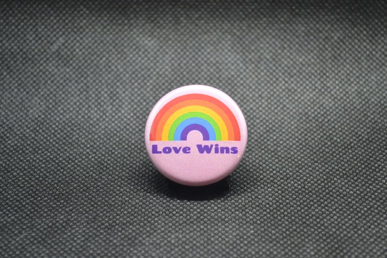 Love Wins Pride Button Rainbow Button Queer Pride Button | Etsy