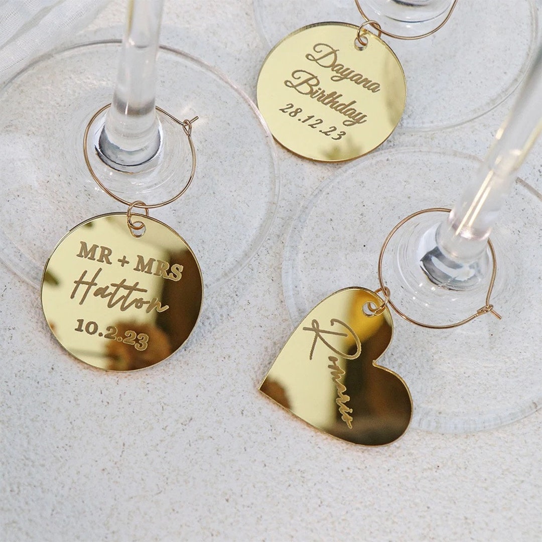Personalized Acrylic Tags Wedding Name Place Cards With Drink Tags ...