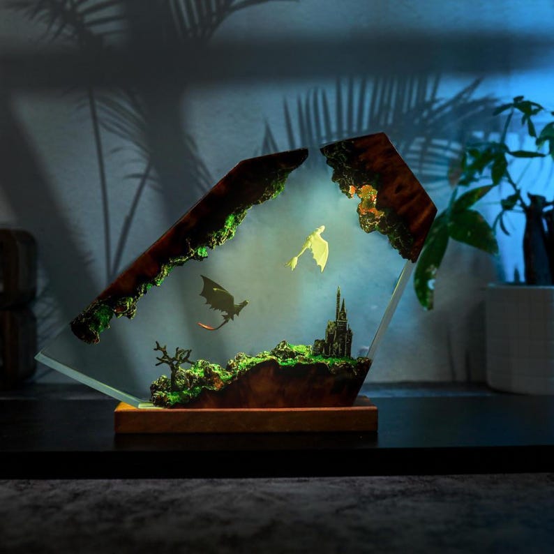Flying Toothless & Light Fury Lamp, HTTYD How to Train Your Dragon ...