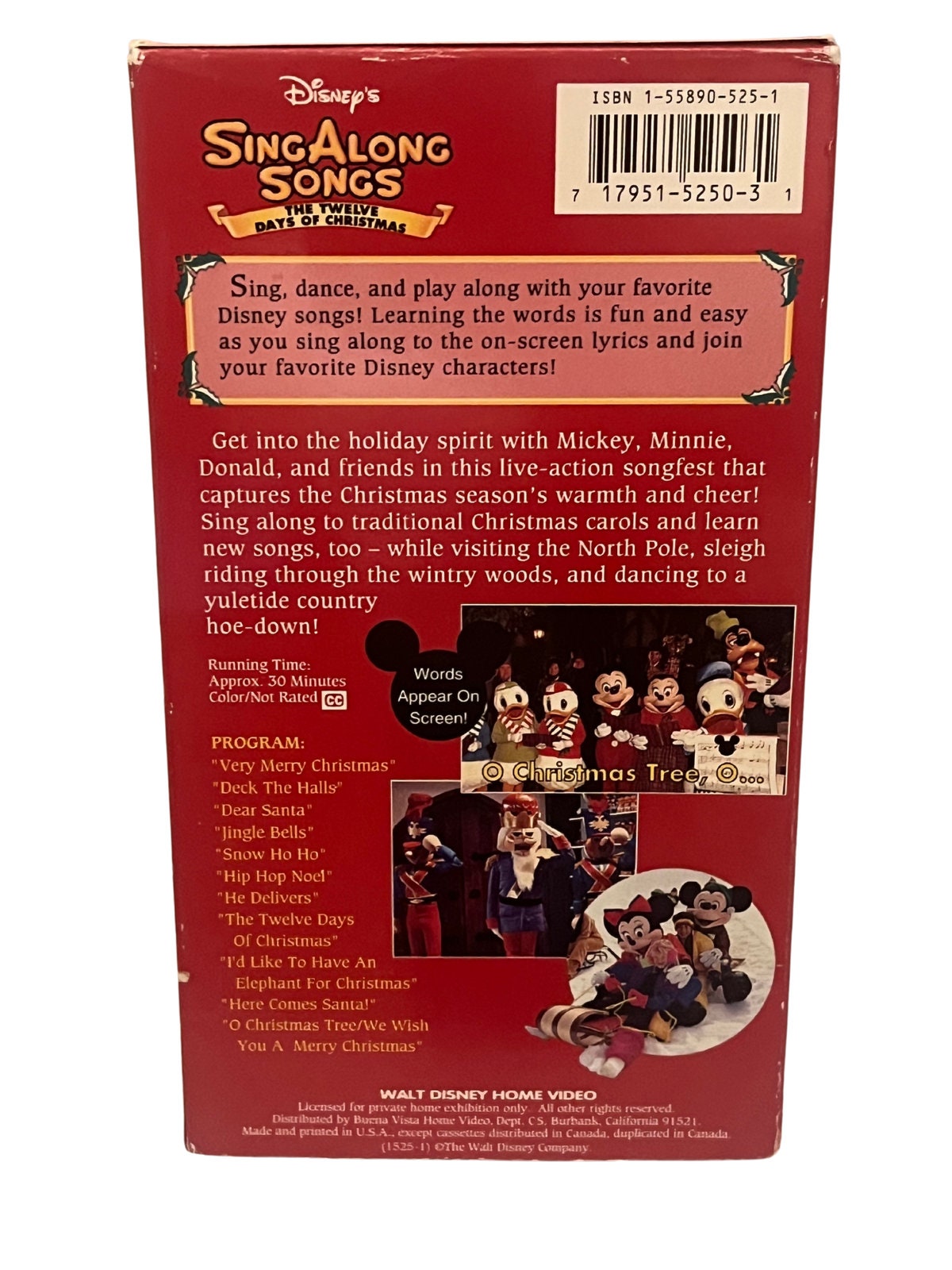 Vintage Disney's Sing a Long VHS Tape 12 Days of Christmas - Etsy