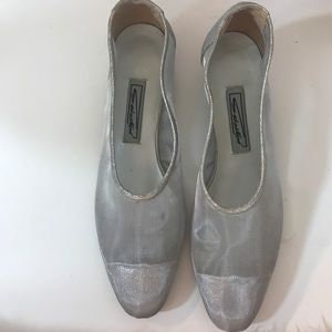 Vintage 80s Silver Mesh and Leather Shoes - Etsy