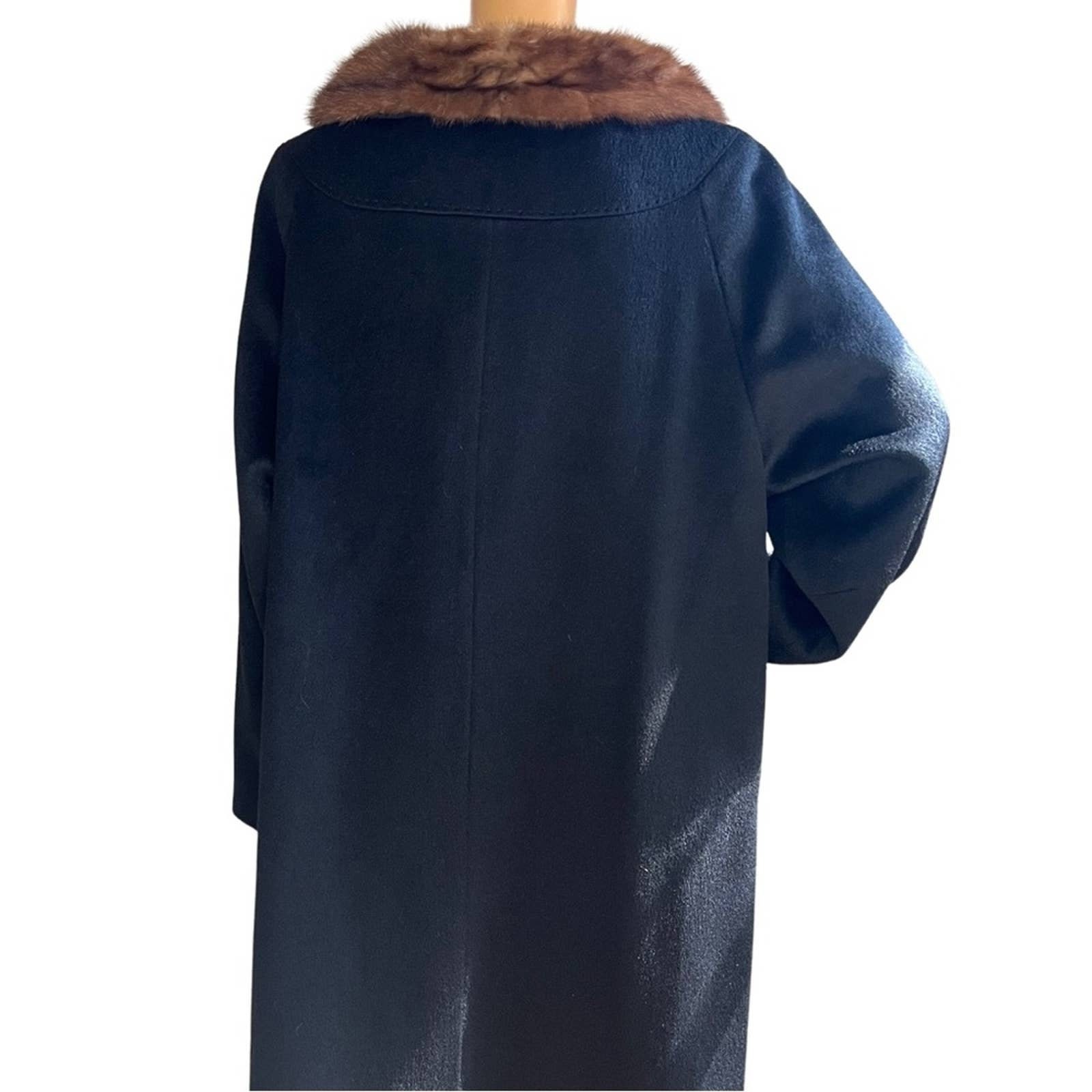 Vintage 50s 60s James Roxton Black Wool Coat Mink Collar - Etsy