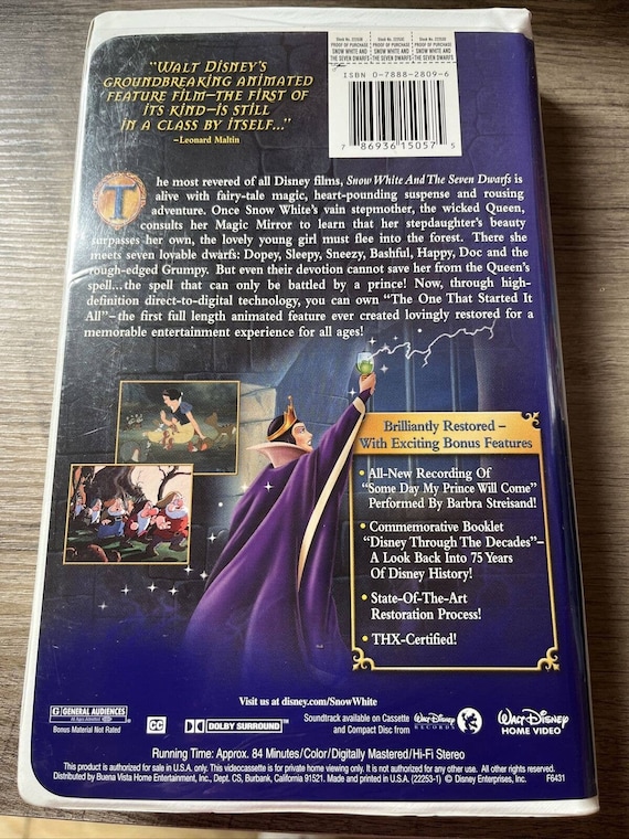 Blancanieves Y Los Siete Enanitos 2001 Vhs Las Mejores Ofertas En