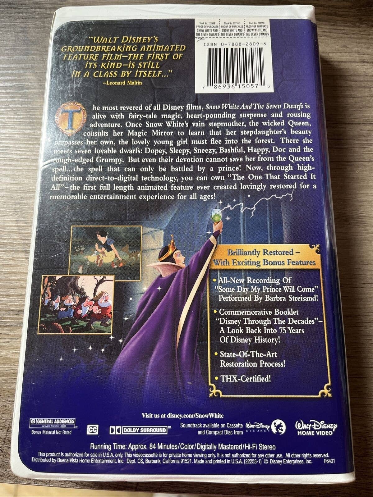 Snow White and the Seven Dwarfs (VHS, 2001, Platinum Edition) - Etsy