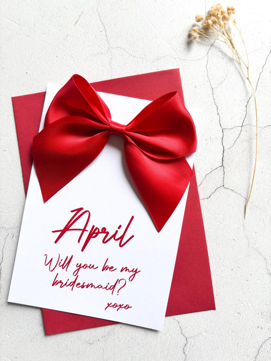 Bridesmaid Proposal Card | RED SUPERSIZE BOW | Will You Be My | A6 - Etsy