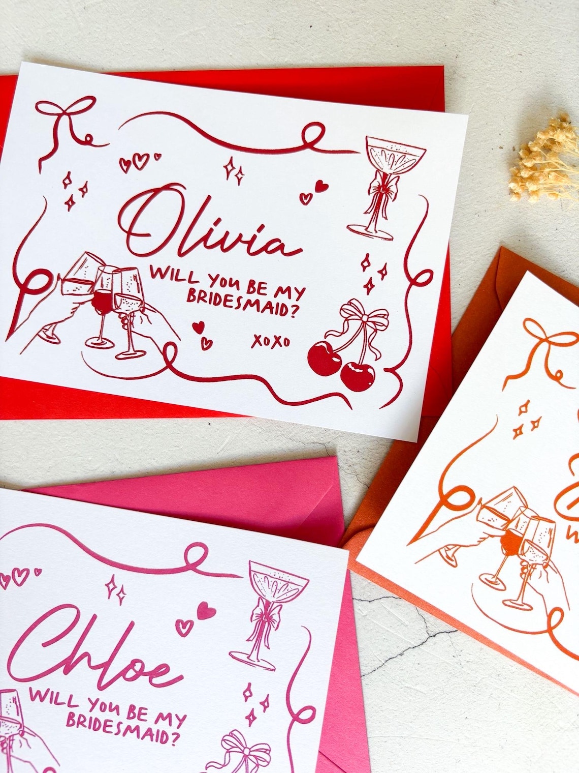 Bridesmaid Proposal Card | CHERRY FIZZ PROPOSAL | Will You Be My | A6 ...