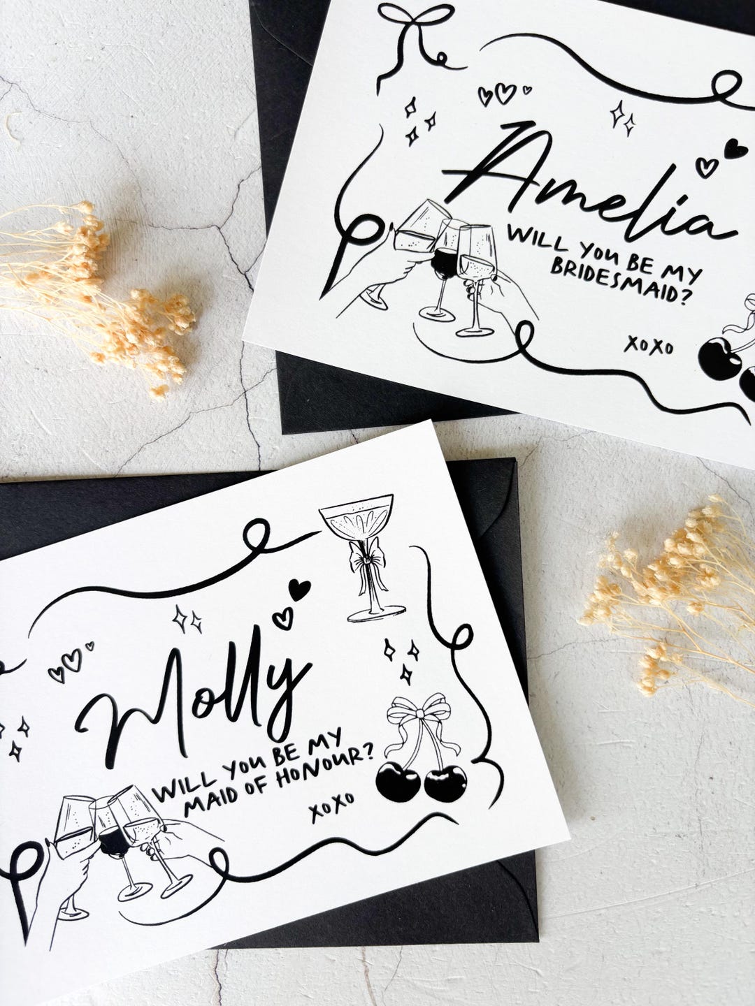 Bridesmaid Proposal Card | BLACK CHERRY PROPOSAL | Will You Be My | A6 ...