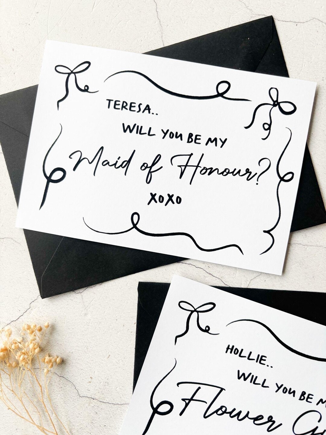 Bridesmaid Proposal Card | BLACK SWIRL PROPOSAL | Will You Be My | A6 ...