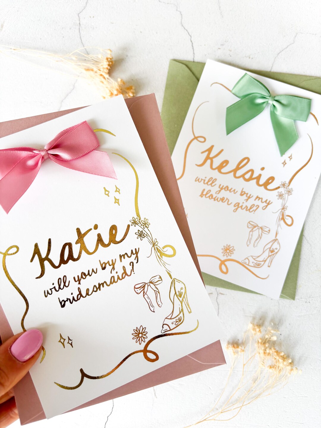 Bridesmaid Foil Proposal Card | PASTEL FOIL HEEL | Will You Be My | A6 ...