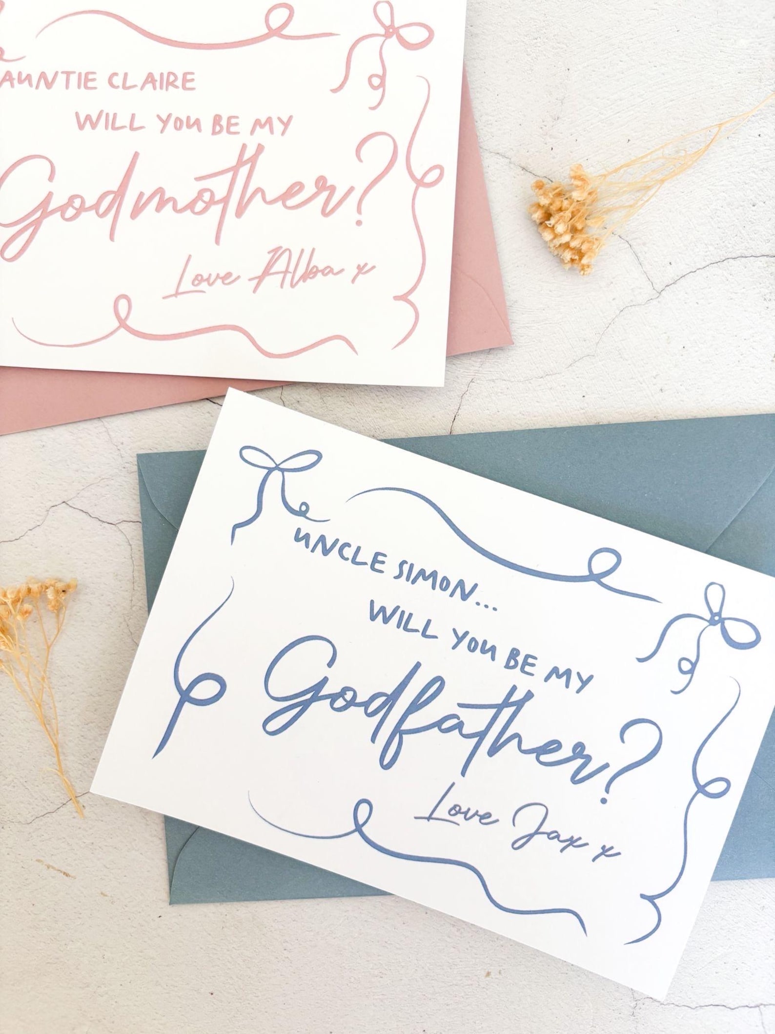 Godparent Proposal Card | SWIRL WHITE PROPOSAL | Will You Be My | A6 ...