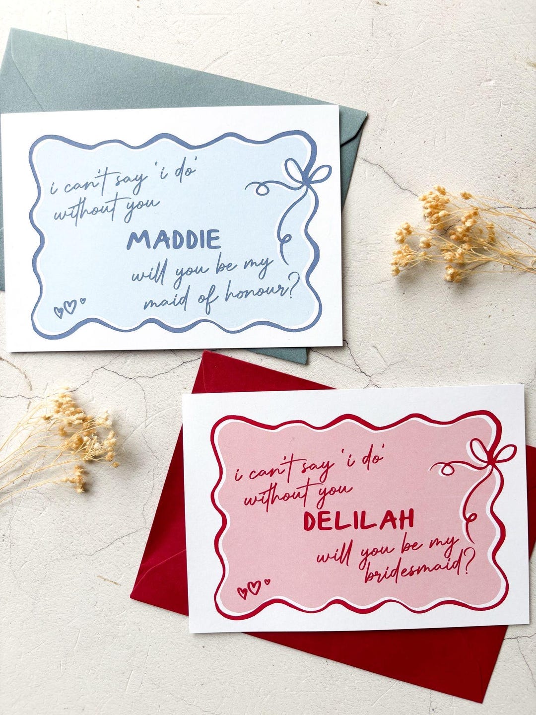 Bridesmaid Proposal Card | WAVY EDGE PROPOSAL | Will You Be My | A6 ...