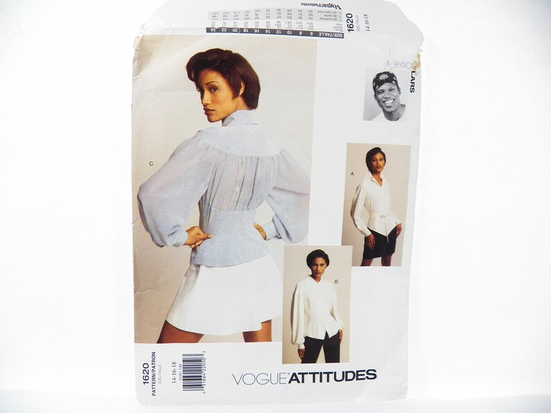 UNCUT Vogue Attitudes 1620 Pattern for Designer Blouse Collection by ...