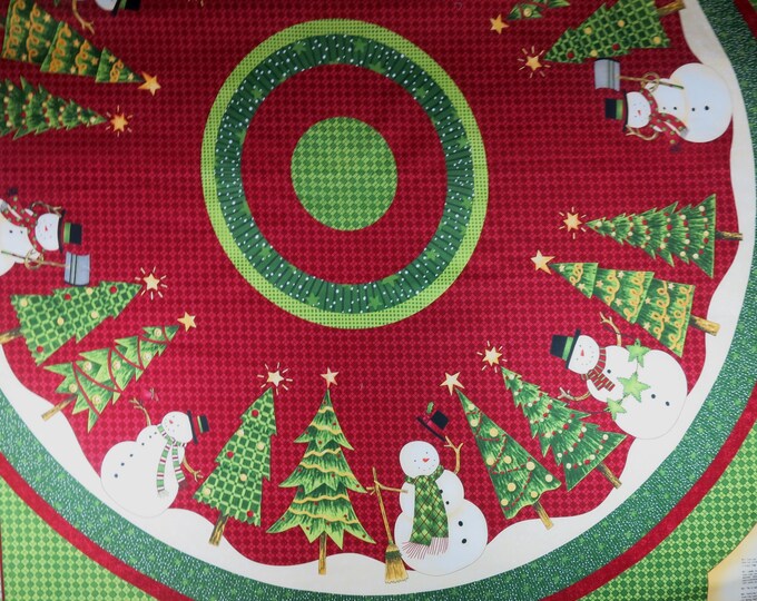 Debbie Mumm "top Hat Snowmen" Tree Skirt or Tablecloth Cut and Sew ...