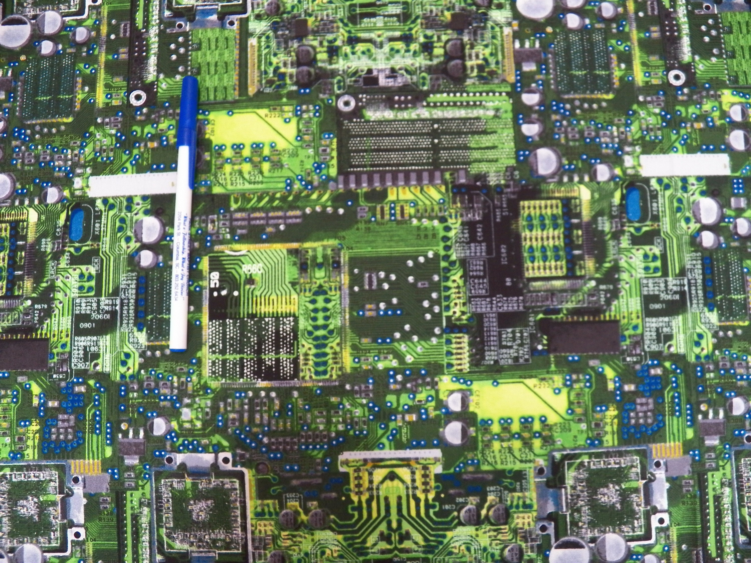 Computer Electronic Circuit Board Cotton Fabric, Timeless Treasures ...