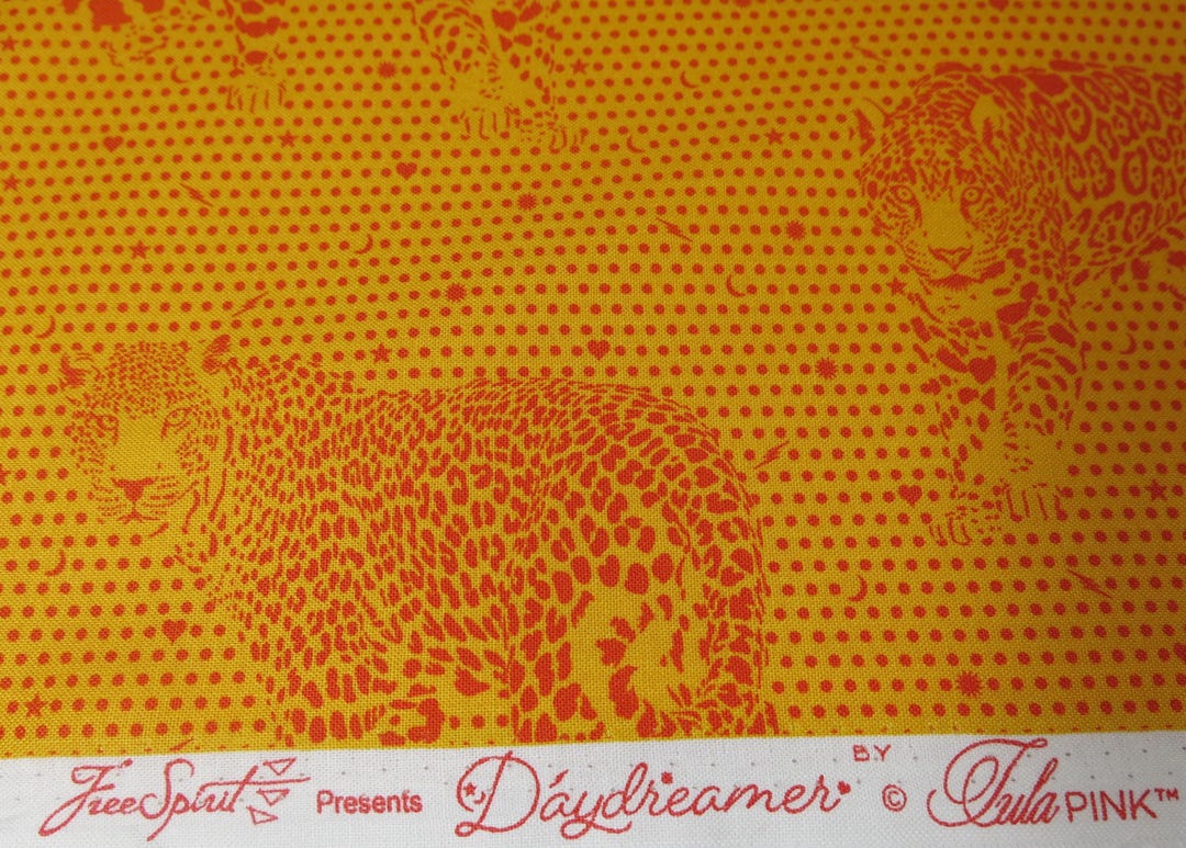 Tula Pink Lil Jaguars Cotton Fabric, Orange Papaya Daydreamer - Etsy
