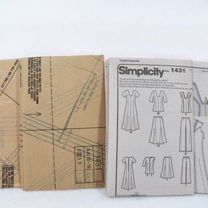 UNCUT Simplicity 1431 Pattern for Women's Flared Dress or Tunic, Pants ...