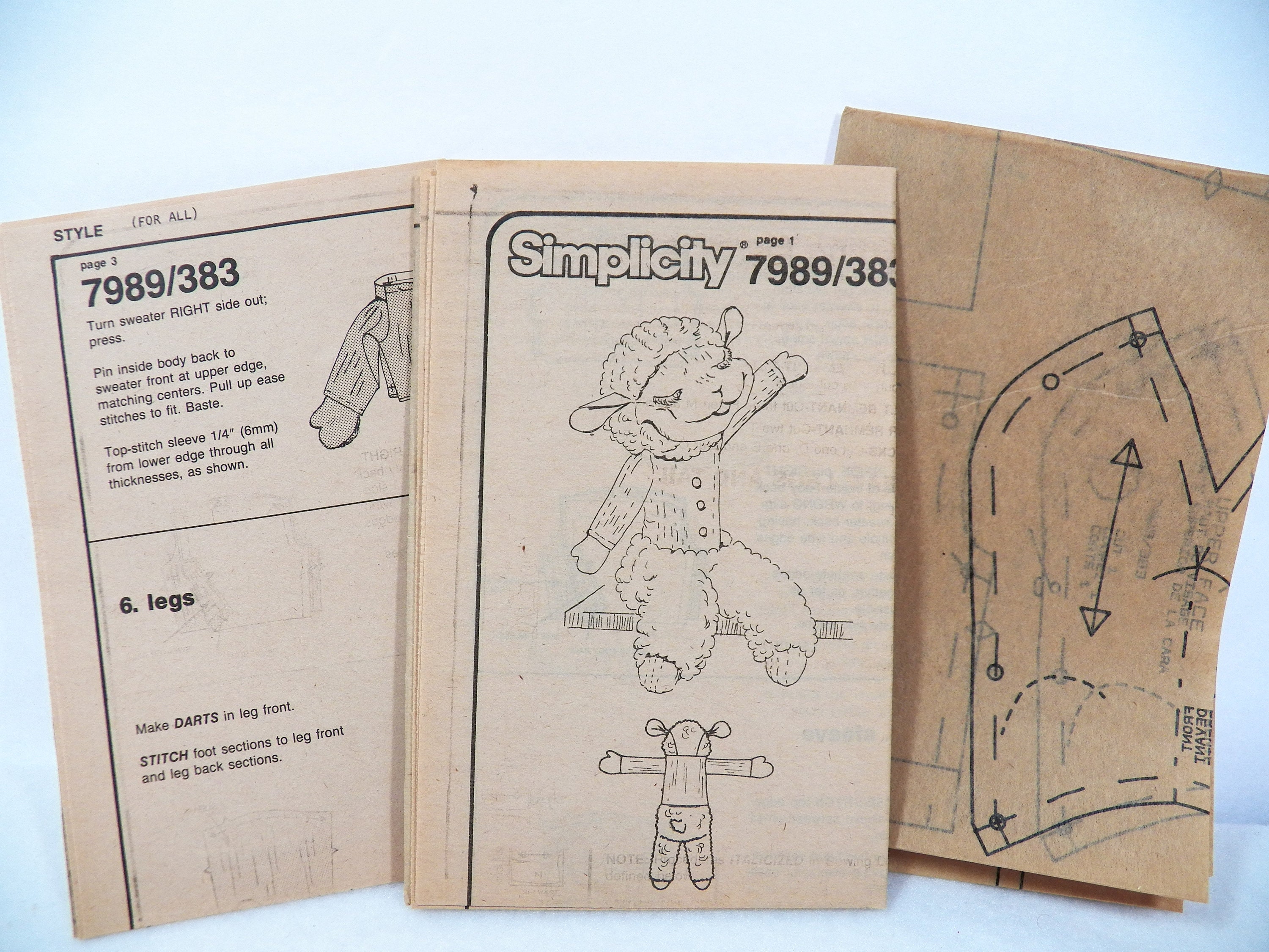 Vintage Simplicity 7989 Pattern for a Shari Lewis Lampchop - Etsy