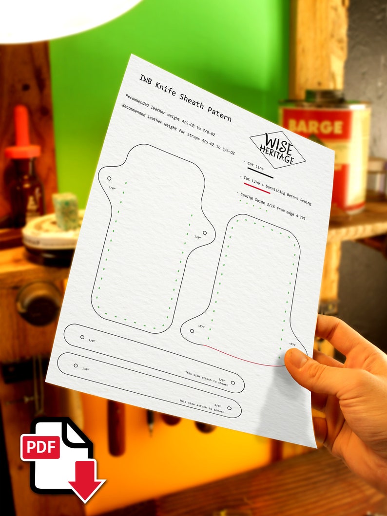 IWB Leather Knife/tool Sheath Pattern PDF - Etsy