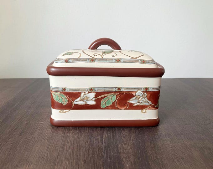 Pfaltzgraff Mission Flower Lidded Kitchen Keeper Storage Dish – Red ...